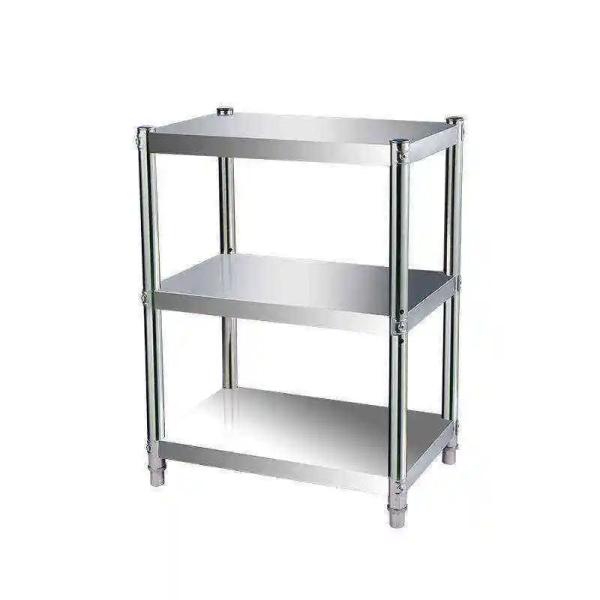 Quality Hotel Restaurant Stainless Steel Kitchen Storage Rack Shelf Three Layer Custom for sale