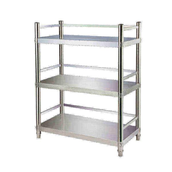 Quality Hotel Restaurant Stainless Steel Kitchen Storage Rack Shelf Three Layer Custom for sale