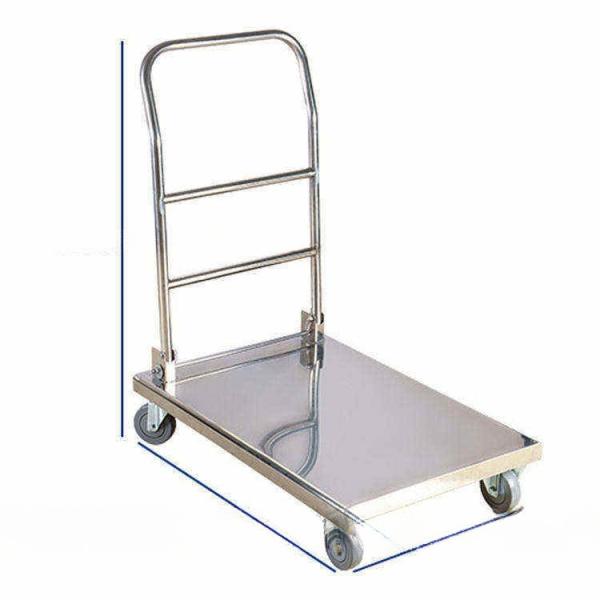 Quality 304 Stainless Steel Foldable Flatbed Push Cart Customized Size Folding Flatbed for sale