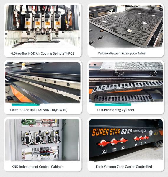 Quality 1300×2500mm CNC Wood Router Machine For Kitchen Cabinet And Furniture Production for sale