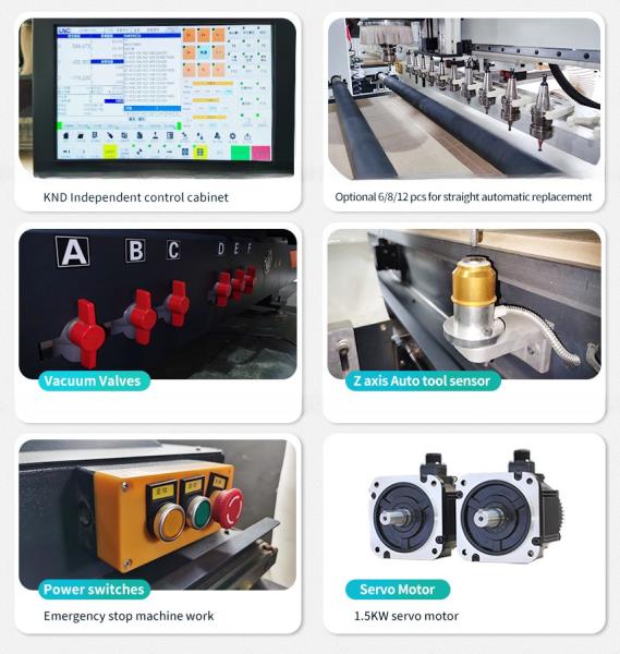 Quality 1325 2030 2040 Linear ATC Wood CNC Router Machine 3 Axis High Speed Customized for sale
