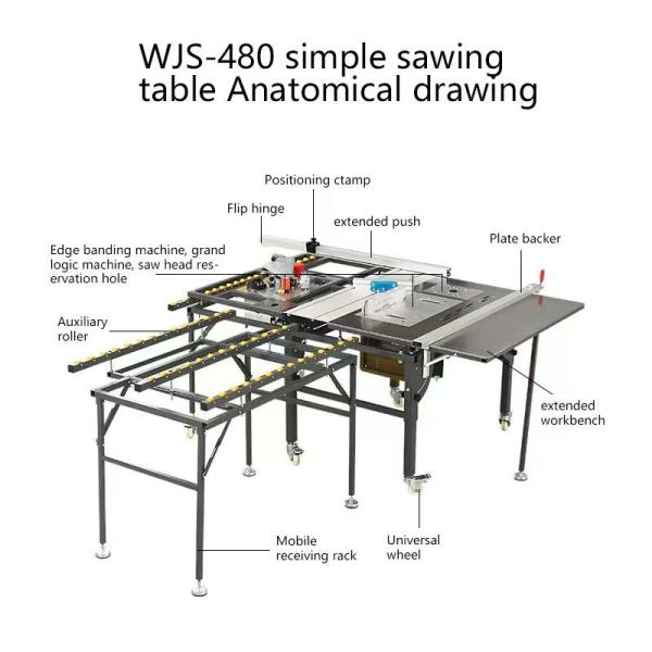 Quality 120mm Side Saw Diameter WJS480 Sliding Table Panel Saw Machine For Woodworking for sale
