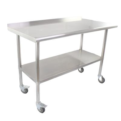 Cina Tavolo in acciaio inox per impieghi gravosi certificato NSF con ripiano inferiore e gambe zincate in vendita