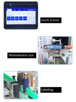 China 220V Round Bottle Labeling Machine Auto Position Flat Labeler 25-50bpm for sale