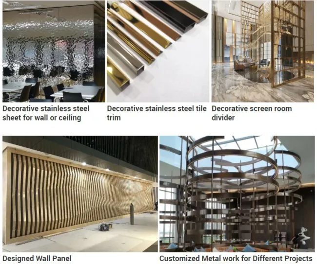 Rippled Water Wave Metal Cladding Panel Decorative Stainless Steel Sheet Ripple Mirror Finish