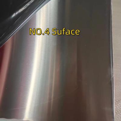 China Cold Rolled 1.2-4.0mm 304 Stainless Steel Sheet No. 4 HL Brushed Finish With PVC Film for sale