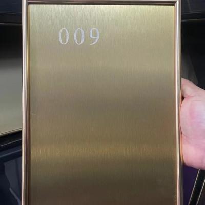 China 1219x2438 Champagne Colour Stainless Steel Sheet SUS304 201 Champagne Gold Hairline Sheet for sale