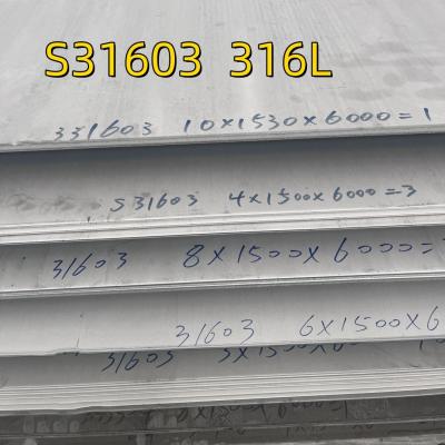 Cina Piastra di acciaio inossidabile laminata a caldo ASTM A240 AISI 316L S1603 SS316L 3-100mm Soluzione Condizioni trattate termicamente in vendita