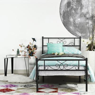 Cina Letto di piattaforma ambientale del metallo, struttura nera del letto a due piazze del ghisa in vendita