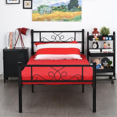 Cina Letto di piattaforma ambientale del metallo, struttura nera del letto a due piazze del ghisa in vendita