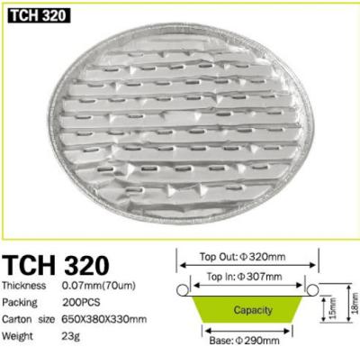 China With holes round BBQ grill plate aluminum foil cleaning plate for avoid fire & smoke BBQ helper TCH320 for sale
