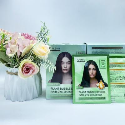 China PureStyle hair dye shampoo Fast Black Organ Bubble Hair Dye Shampoo Herbal Formula Harmless for Hair OEM Available for sale