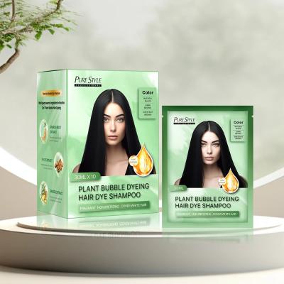 China Factory Supply Fast Black Organic Bubble Hair Dye Shampoo 300ml Cream OEM Safe for Sensitive Skin Home Use for sale