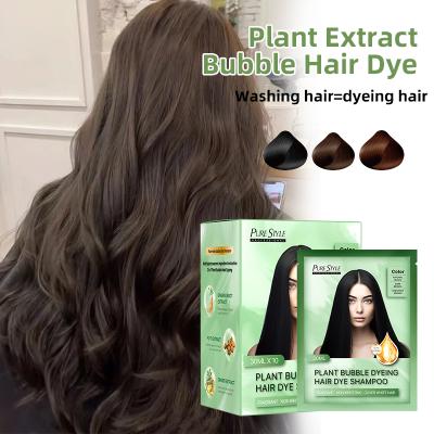 China PureStyle Fast Black Organic Bubble Hair Dye Shampoo Herbal Formula Black Hair Dye OEM Available for sale