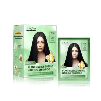 China Plant Hair Dye Shampoo Fast Gray Coverage Bubble Color for Home OEM Available for sale