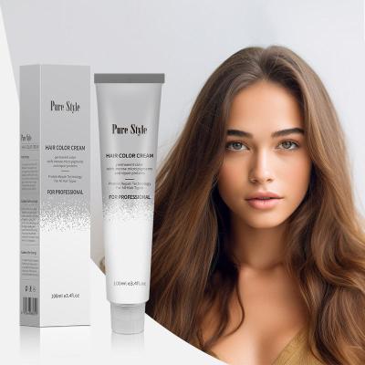 China Herbal Formula Permanent Hair Color Cream Cosmetic Grade 100ML Organic Hair Dye Cream for sale