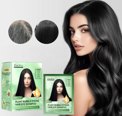China OEM Plant Hair Dye Shampoo Fast Gray Coverage Bubble Color for Home Use Black Hair Dye Shampoo Hair Dye Factory Supply for sale