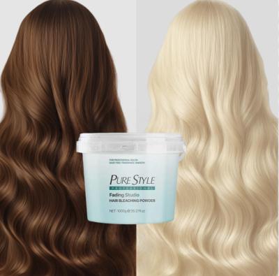 China PureStyle 1000g OEM Light Blonde Hair Bleaching Powder High Quality Organic Blue up to 9 Level Hair Bleach Dust Free for sale