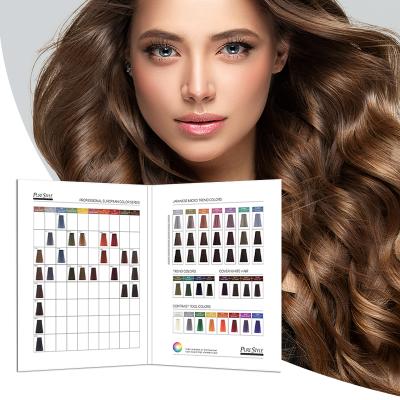 China Purestyle Professional Salon Custom Hair Color Chart Book Hair Dye Color Chart Swatches Premium Quality for sale