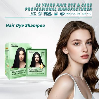 China Purestyle OEM Bubble Hair Dye Shampoo Black Hair Dye Herbal Formula  Gray Coverage Premium Quality for sale