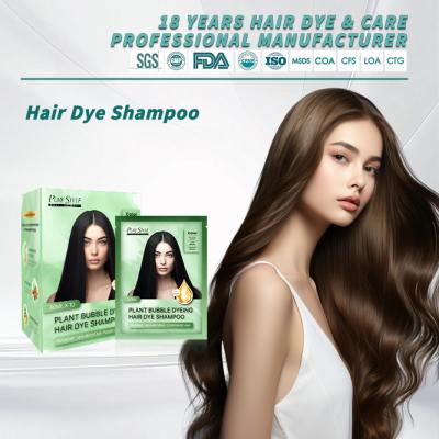 China Purestyle OEM Bubble Plant Hair Dye Shampoo Gray Coverage& Nourishing Fast  Black Hair Dye Shampoo for sale
