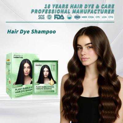 China Purestyle OEM Bubble Hair Dye Shampoo 3-in 1 Fast Black Hair Dye ShampooGray Coverage for sale
