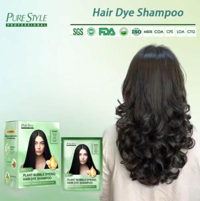 China Purestyle OEM Bubble Hair Dye Shampoo Fast Dye Herbal Hair Color Shampoo Easy Application for sale