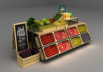 China K D het Houten Opschortende Fruit van de Winkelvertoning en Plantaardige Vertoningstribune Te koop