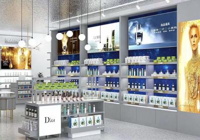 China Fashion Polishing Surface Cosmetic Display Shelves With Logo And Acrylic Display Stand for sale
