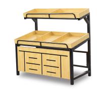 China Estantes amarillos de las unidades de visualización de la fruta y verdura del color para la tienda de ultramarinos en venta