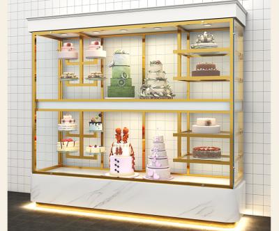China Titanium Plated Food Store Shelving Bread Bakery Shelves Bread Display for sale
