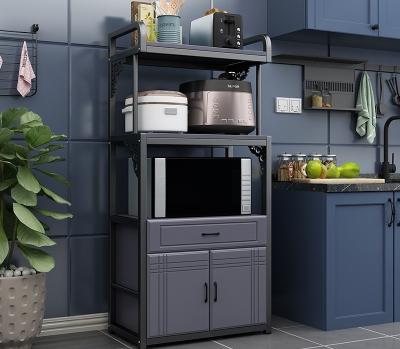 China 1820mm Multi Layer Kitchen Shelf 4 Layers Microwave Oven Cabinet With Drawer for sale
