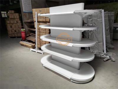 China U Shape Small Volume Super Market Rack Multi Layer Arc Shaped Grocery Display Rack for sale