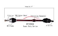 China HY10504 CV Axle Assembly TPEE Boot Cold Forging Grinding Process Technology for sale