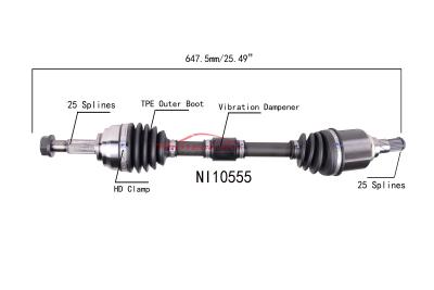 Cina Nissan Shaft Assembly Front Drive 2007-2011 Front Left Cv Shaft Assembly in vendita