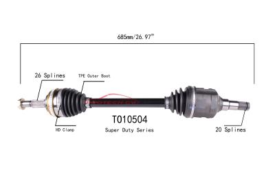 Cina Macinazione del cv Axle Shaft Assembly Cold Forging della destra di Toyota Camry 2.2L L4 in vendita