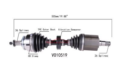 Cina Unità ESTREMA del tempo dell'Assemblea dell'asse del cv Axle Joint Front Left Axle di Volvo C70 in vendita