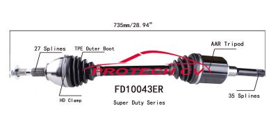Cina Unità ESTREMA 2015-2018 del tempo di Front Left Cv Axle dell'Assemblea di Ford Edge Front Drive Axle in vendita