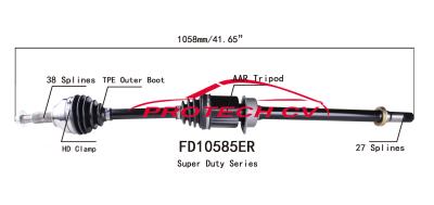 Cina Unità ESTREMA stridente di forgia fredda del tempo di tecnologia della trasformazione dello stivale del cv Axle Assembly Heavy Duty Clamp TPEE di FD10585ER in vendita