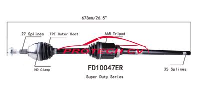 Cina Albero motore resistente 2015-2018 del cv del morsetto di Ford Right Side Cv Axle in vendita