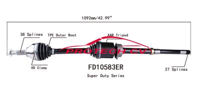 Cina Unità ESTREMA stridente di forgia fredda del tempo di tecnologia della trasformazione dello stivale del cv Axle Assembly Heavy Duty Clamp TPEE di FD10583ER in vendita