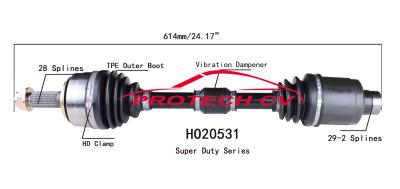Cina HO20531  CV Axle Assembly Heavy Duty Clamp TPEE Boot  Cold Forging Grinding Process Technology EXTREME Weather Unit in vendita