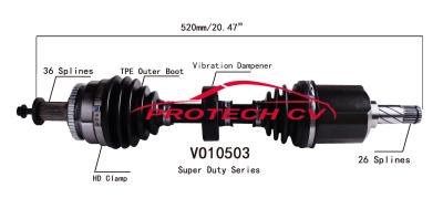 Cina Volvo S70 Front Drive Axle Assembly Cv Axle Left And Right Cold Forging Grinding Process in vendita
