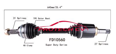 Cina Acciaio completo Front Right Cv Axle Shaft dello stivale OE dell'Assemblea TPEE del cv FD10560 in vendita