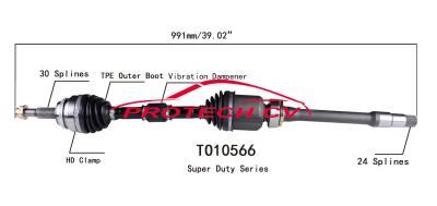 Cina TO10566 unità ESTREMA stridente di forgia fredda del tempo di tecnologia della trasformazione dello stivale del cv Axle Assembly Heavy Duty Clamp TPEE in vendita