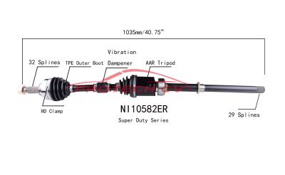 Cina Unità ESTREMA del tempo della sostituzione NI10582ER di Nissan Right Front Axle Shaft in vendita