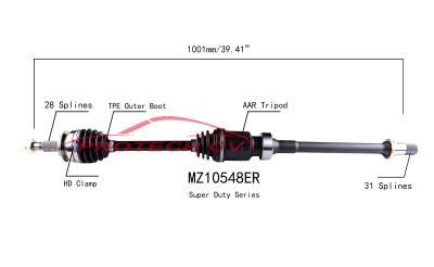 Cina Albero motore dello stivale 2488cc Mazda 3 di Axle Heavy Duty Clamp TPEE dell'albero motore dell'Assemblea del cv in vendita