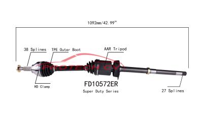 Cina stivale 2011-2014 di Ford Explorer Drive Shaft TPEE dell'Assemblea dell'asse del cv di 3.5L V6 in vendita