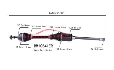 Cina Unità ESTREMA stridente di forgia fredda del tempo di tecnologia della trasformazione dello stivale del cv Axle Assembly Heavy Duty Clamp TPEE di BM10541ER in vendita
