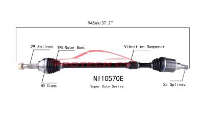 Китай Блок погоды цапфы переднего привода собрания вала цапфы CV Nissan 1.8L CVT правый ВЕСЬМА продается